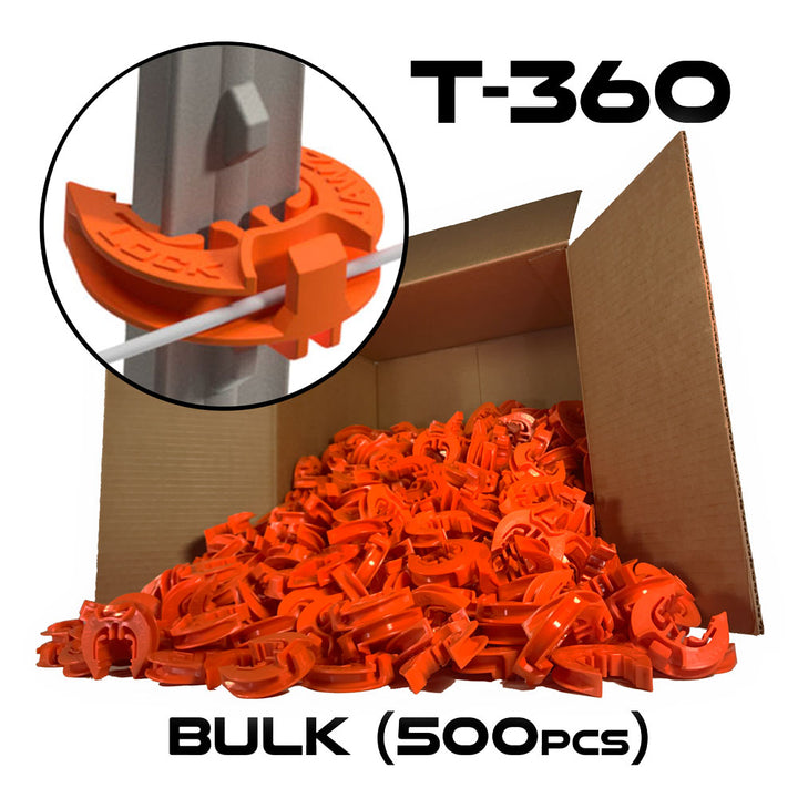 LockJawz T-360 Electric Fence T Post Insulator in High Viability Orange ...